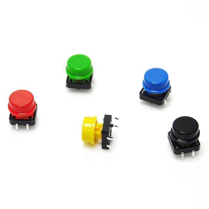 Jual Tactile Switch 12 x 12 mm Push Button 12x12x7.3 mm + Free Cap ...
