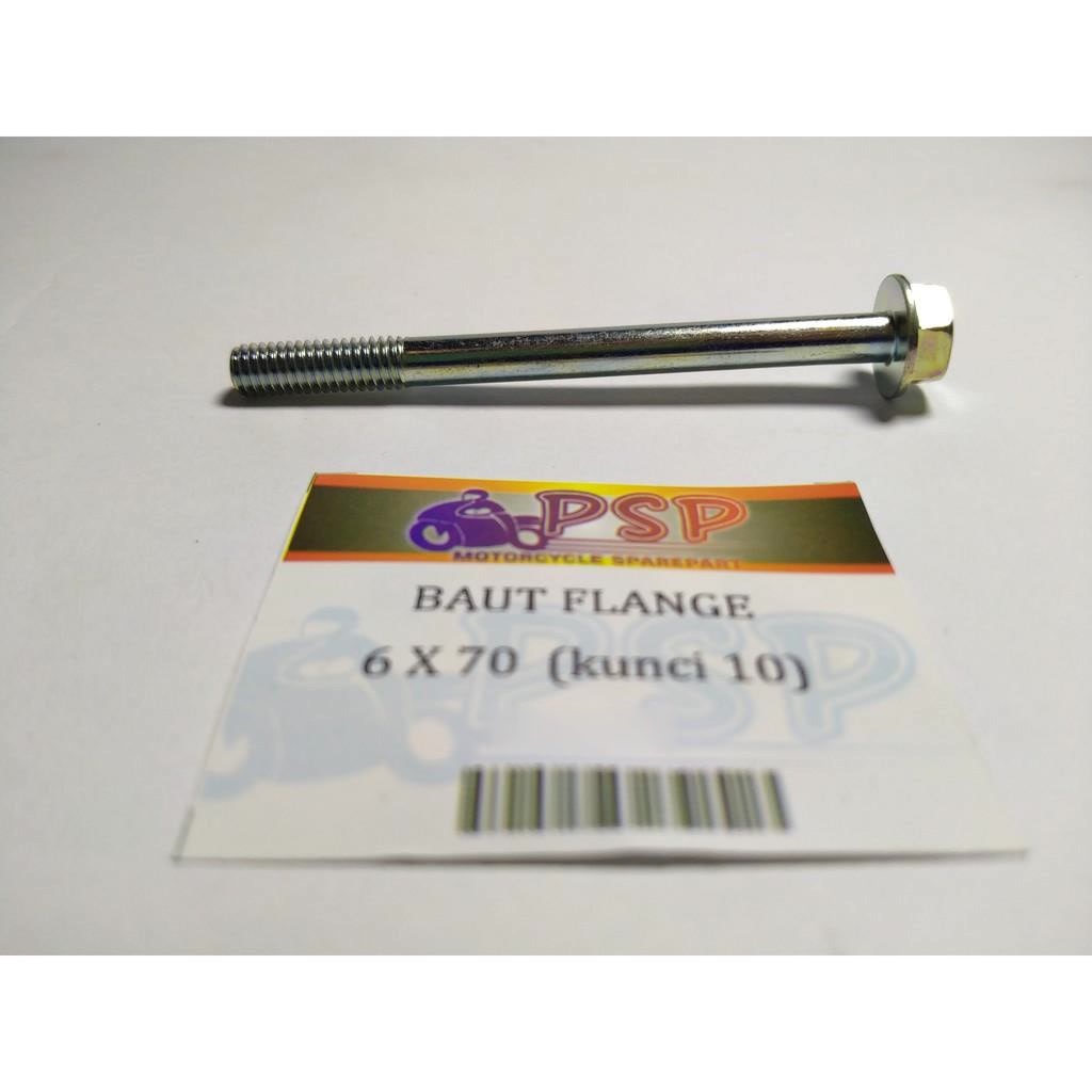 Jual BAUT FLANGE (kunci 10) 6 x 70 - Baud Ring Topi 6 mm Panjang 70 mm ...
