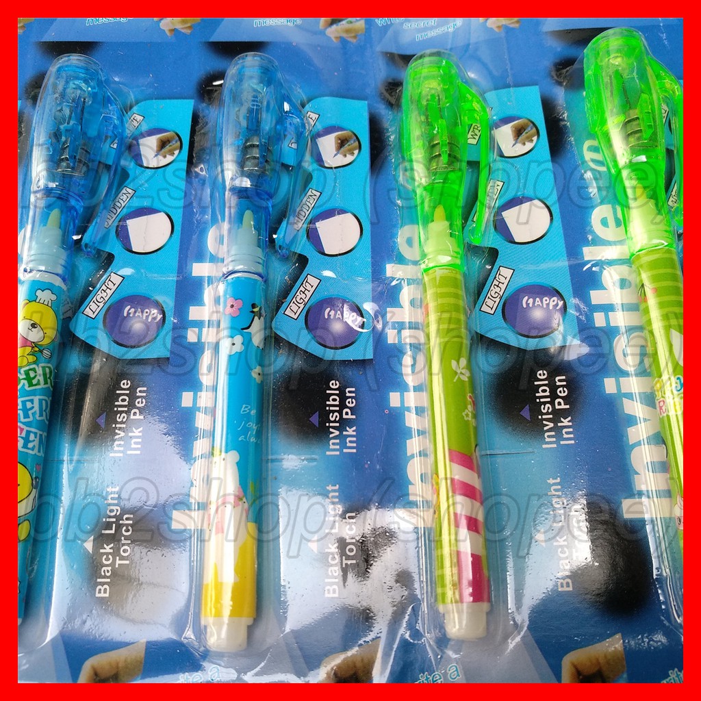 Jual 2in1 Invisible Ink Pen UV Light Ultraviolet Pulpen Senter Rahasia ...