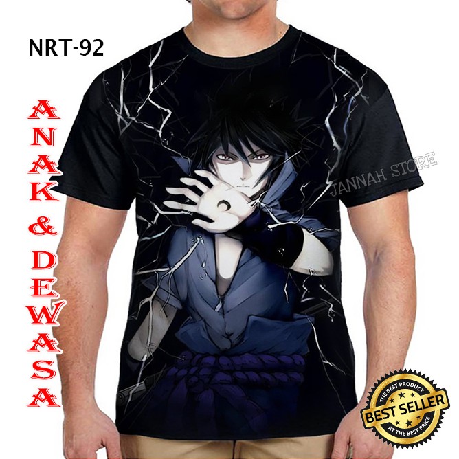 Jual Baju Kaos Anime Naruto Karakter Sasuke Chidori | Shopee Indonesia