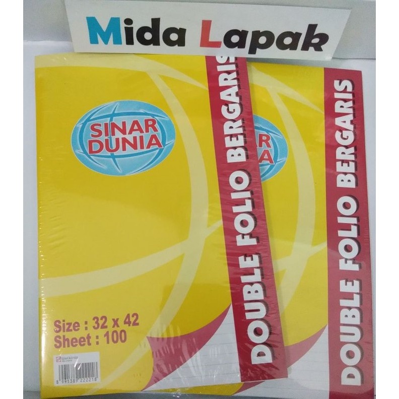 Jual Kertas Double Folio Bergaris isi 100 lembar | Shopee Indonesia