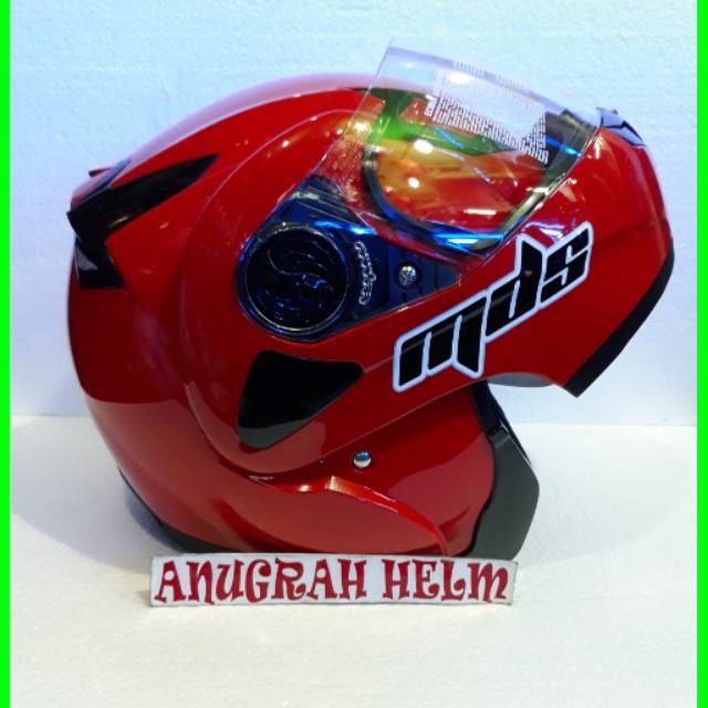 Jual HELM MDS PRO RIDER/ MDS MODULAR MERAH | Shopee Indonesia