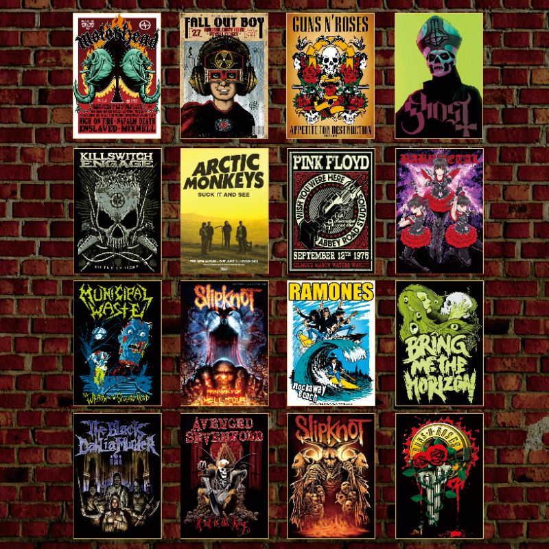 Jual [16 PCS] POSTER BAND CLASSIC METAL ROCK POP A4/A5/A6 | Shopee ...