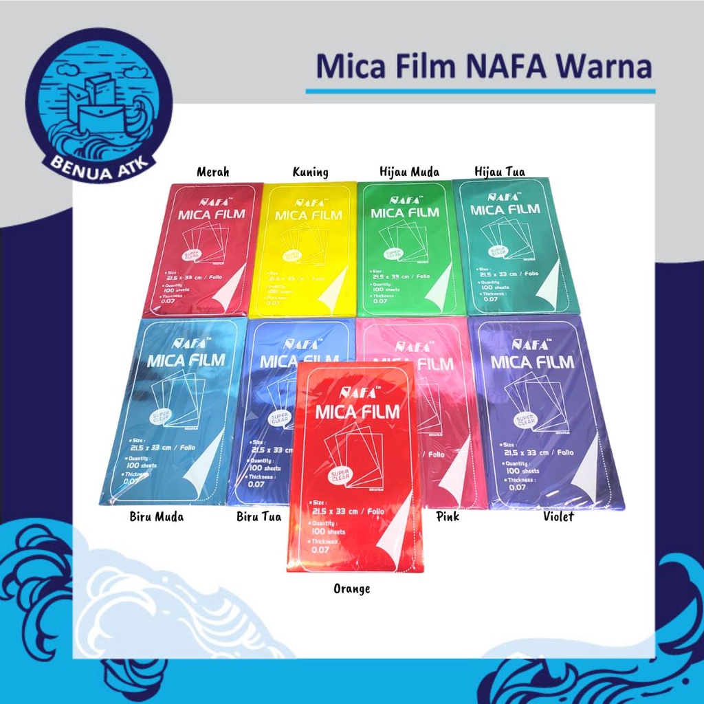 Jual Mika Jilid Plastik / Mica Film WARNA Folio NAFA [MFF] | Shopee ...