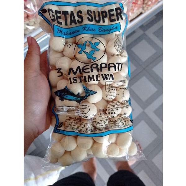 Jual Kerupuk Getas Super khas bangka/cap 3 merpati istimewa/250 gr ...