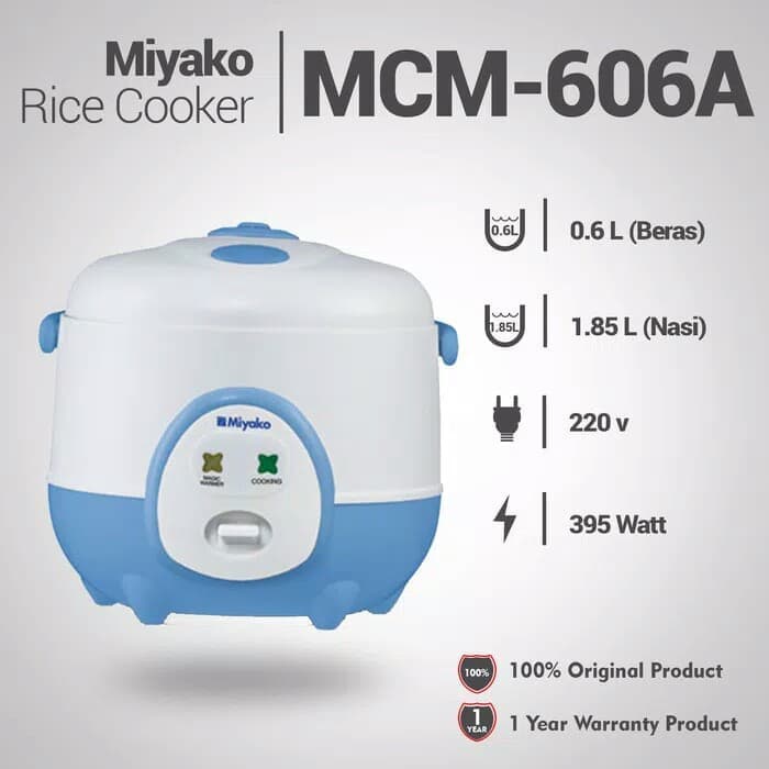 Jual RICE COOKER MIYAKO / MAGIC COM MCM606 / MCM 606 A / MCM-606 A (0,6 ...