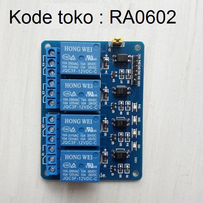 Jual Relay module 4chanel 4 chanel channel 12V DC 4CH arduino modul ...