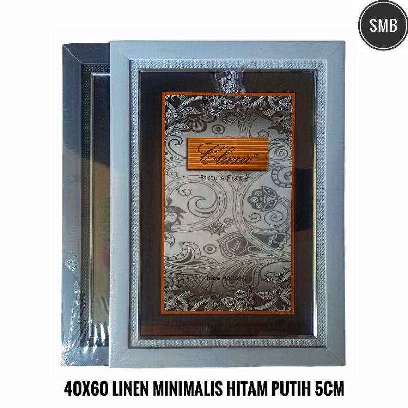Jual Bingkai foto 40x60 Linen minimalis hitam putih 5cm | Shopee Indonesia