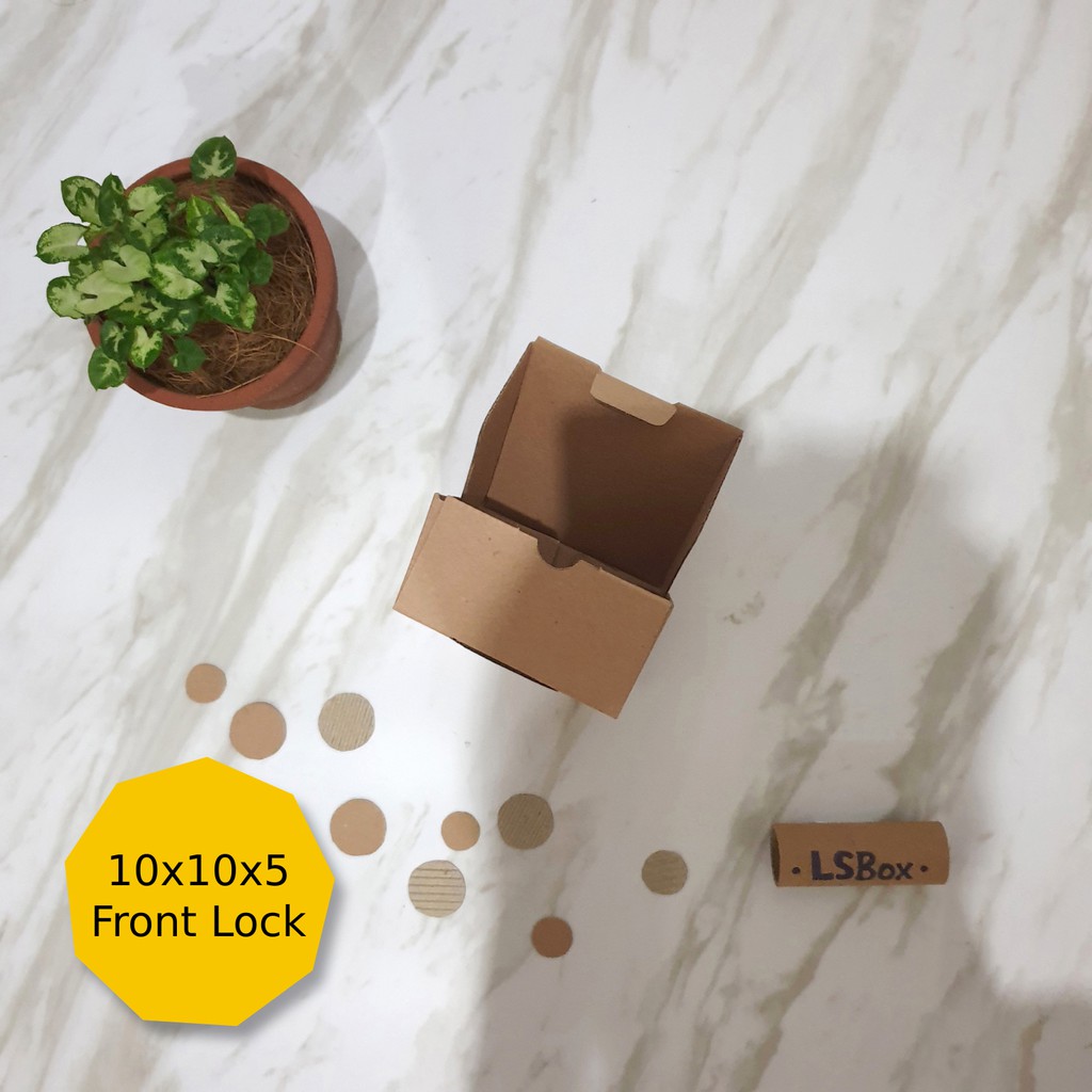 Jual Kotak Kardus Kecil 10X10X5 Front Lock - Packing Murah Die Cut ...