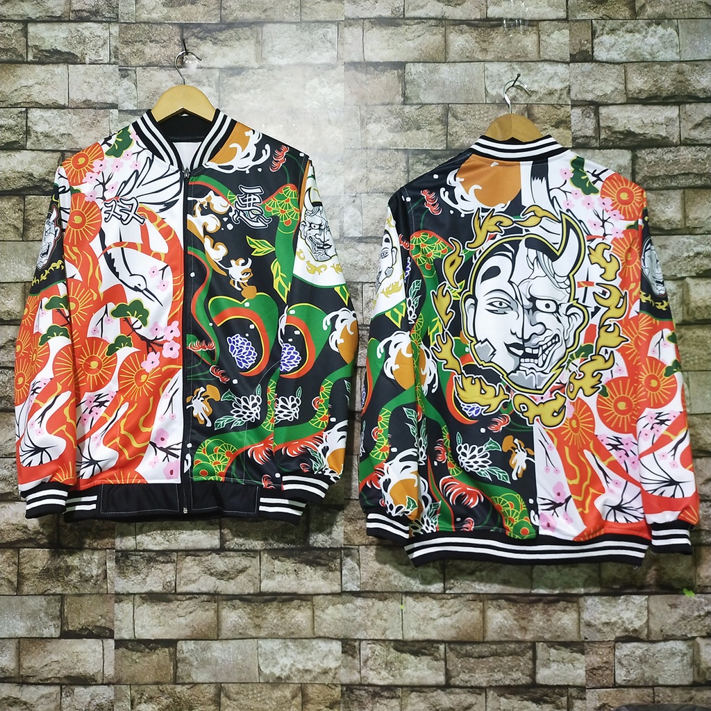Jual Jaket Sukajan Kawata Brothers Angry x Smiley | Shopee Indonesia