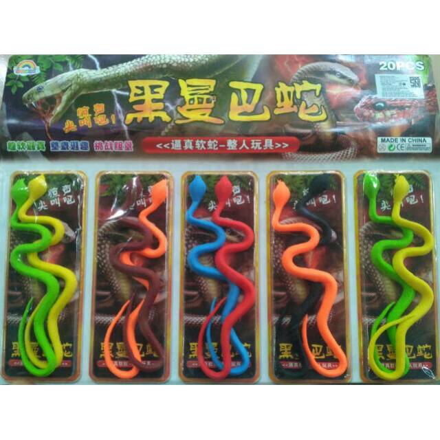 Jual Mainan Ular Ularan Karet Karakter Warna unik dan Lucu | Shopee ...