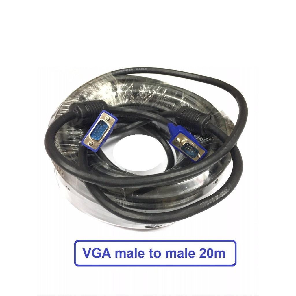 Jual Kabel VGA 20m cowo cowo - VGA Cable wire konektor male to m lop6 | Shopee Indonesia