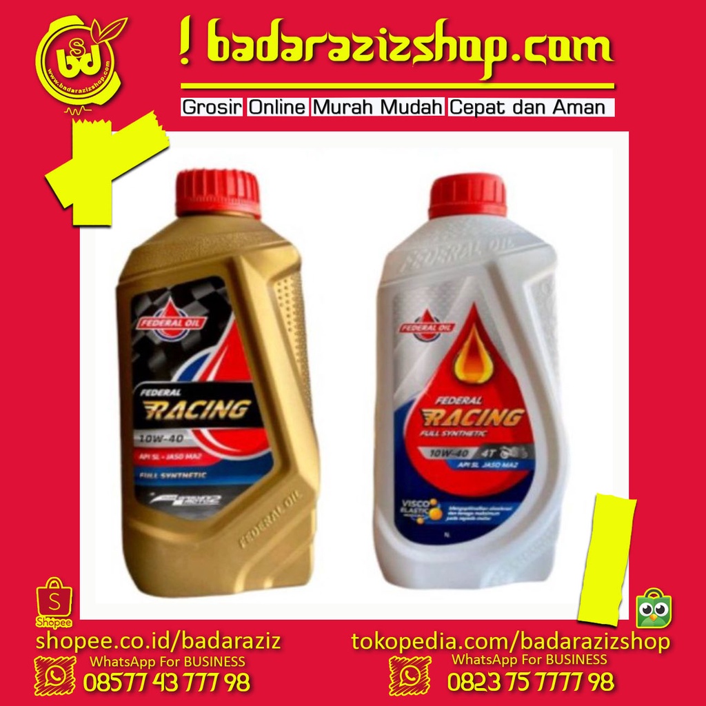 Jual OLI FEDERAL RACING SAE 10W-40 1 LITER KEMASAN BARU BOTOL | Shopee ...