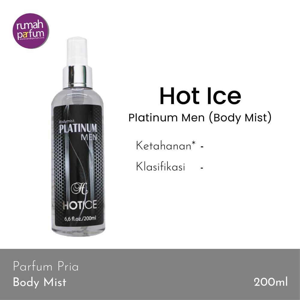Jual Parfum Pria Hot Ice Platinum Men (Body Mist) (200 mL) Perfume ...