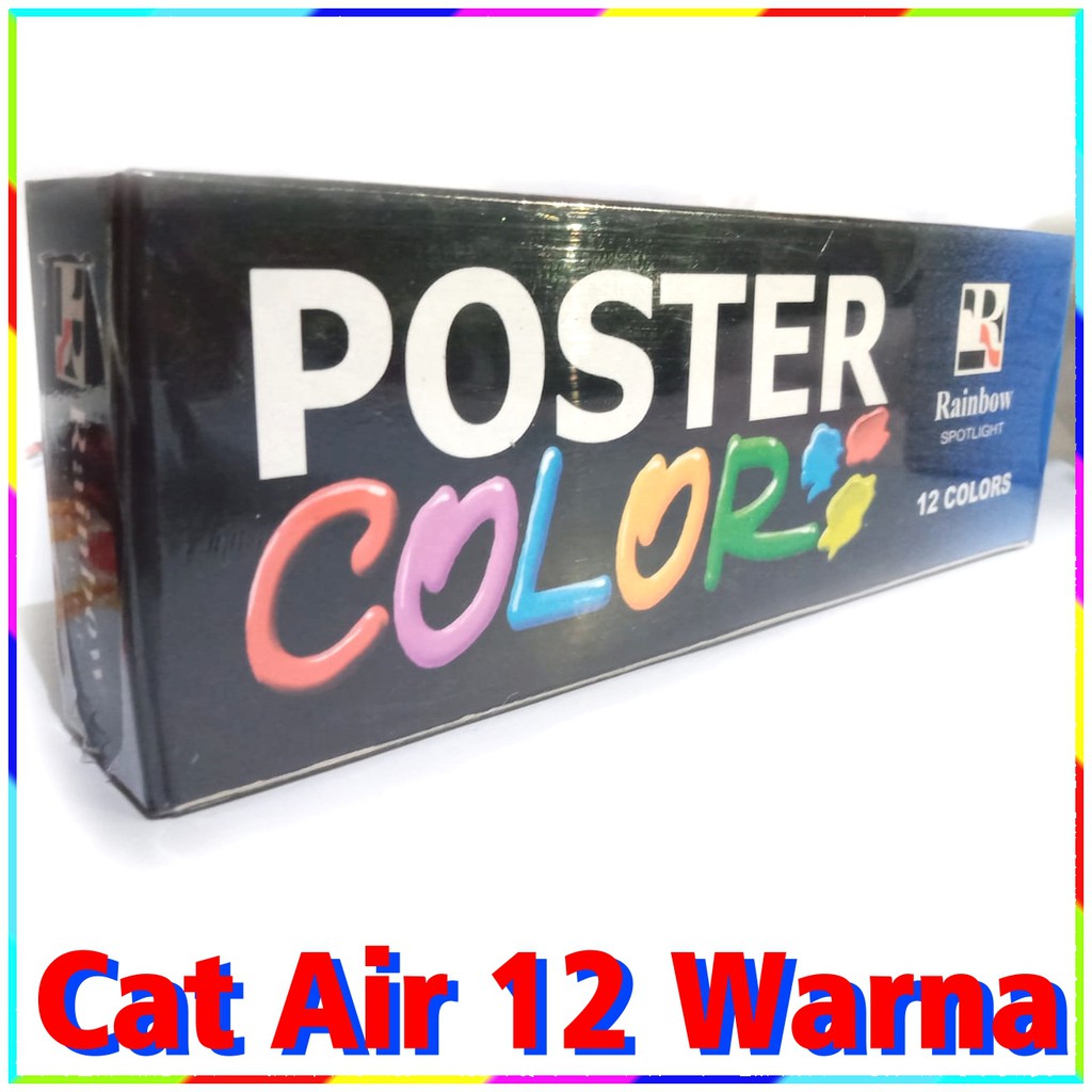 Jual Cat poster merek rainbow set 12 warna cat poster murah | Shopee ...