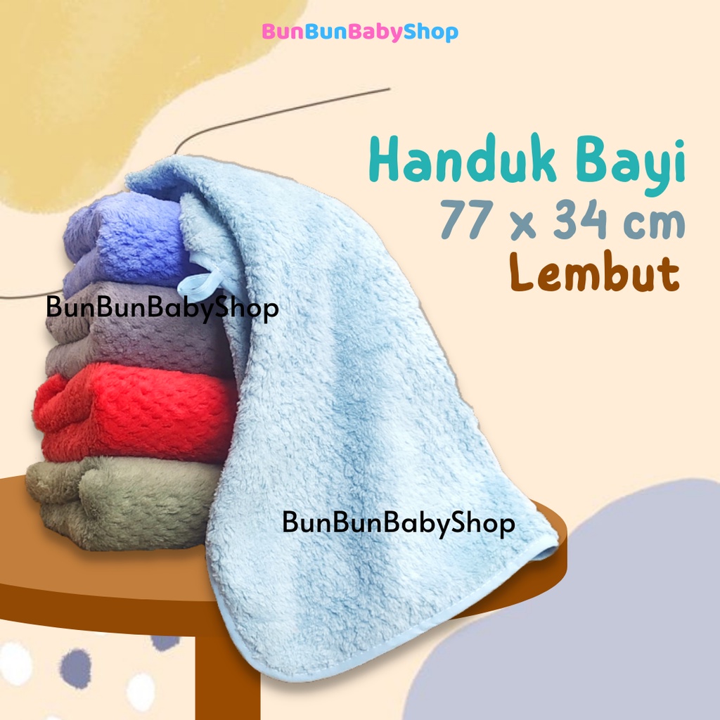 Jual Handuk Bayi Lembut Uk. 77x34cm Peralatan Mandi Baby New Born ...