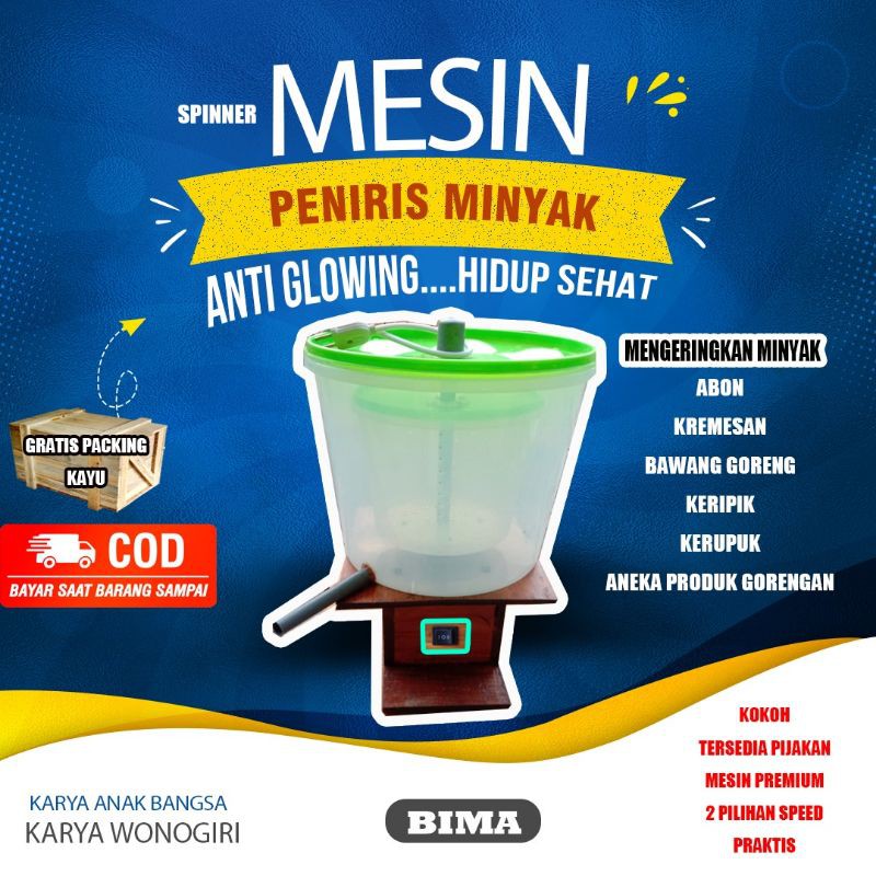 Jual "BIMA" SPINNER mesin peniris minyak makanan gorengan keripik ...