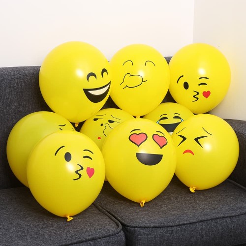 Jual balon latex emoticon mix perpack | Shopee Indonesia