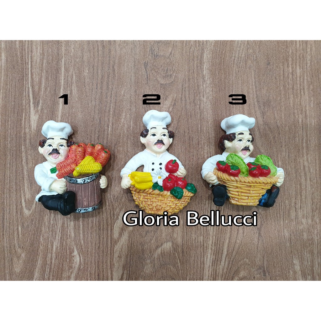 Jual tempelan magnet kulkas chef koki unik lucu fridge dekorasi hiasan ...
