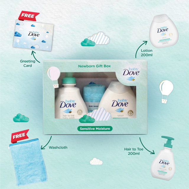 Jual Baby Dove Newborn Gift Set Sensitive Moisture - No Fragrance (Hair ...