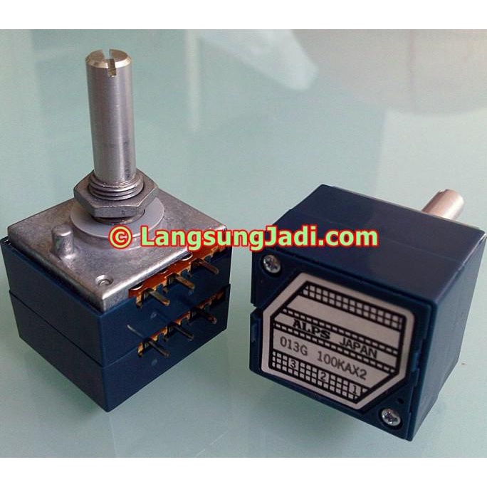 Jual ALPS RK27 Blue Velvet 100kAx2 stereo potentiometer potensio ...
