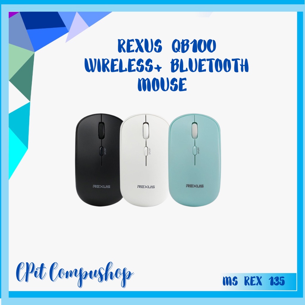 Jual Rexus QB100 1600 DPI 4 Buttons Silent Click Dual Mode Wireless ...