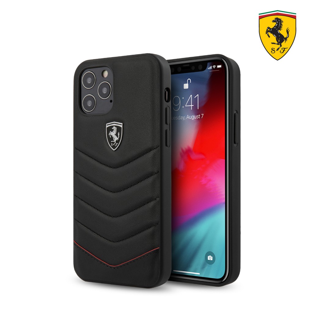 Jual Ferrari Off Track Leather Quilted Black - Case IPhone 12 / 12 Pro ...