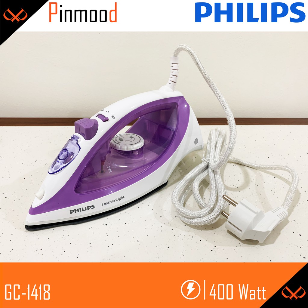 Jual PHILIPS SETRIKA UAP / STEAM IRON GC-1418 FEATHER LIGHT DRY IRON ...