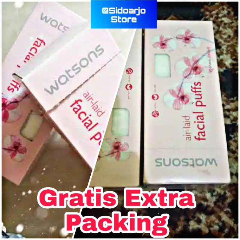 Jual watsons facial puffs 90 sheets Plus extra packing | Shopee Indonesia