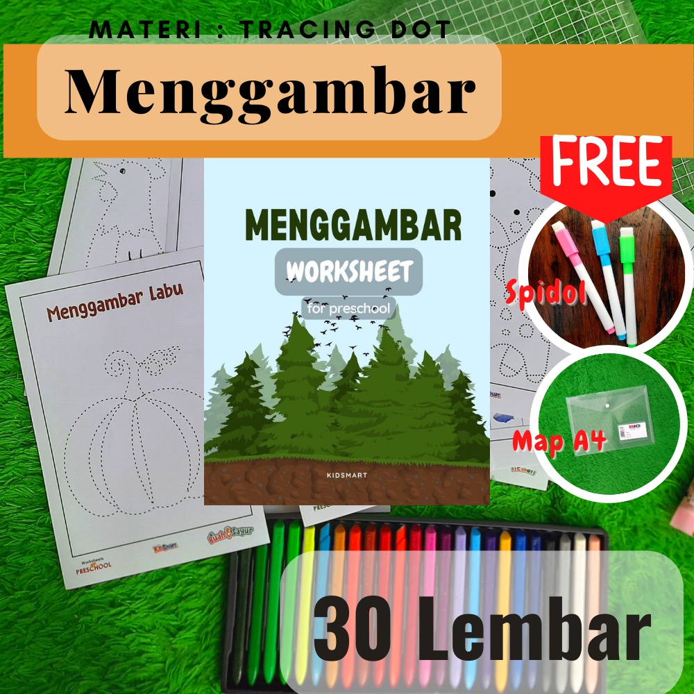 Jual KERTAS BESAR A4 Worksheet Anak 2 3 4 5 6 Tahun Aktivitas ...