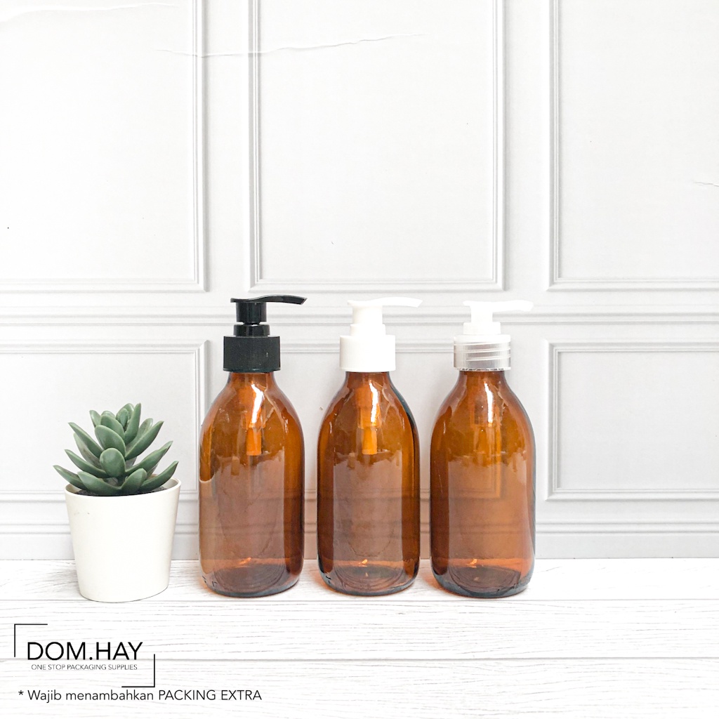 Jual 200ml Botol Kaca Pump Lotion Cokelat Jumbo Soap Dispenser Hand ...