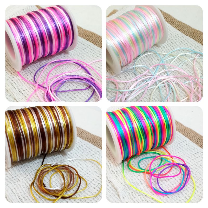 Jual * 5 yard Tali Satin Rainbow 1,5mm ~ 2mm Tali RRT Tali Cina ...