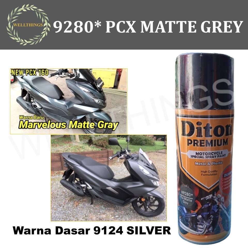 Jual Cat Pilox Diton Premium Honda PCX Matte Grey 9280 400ml Warna Abu ...