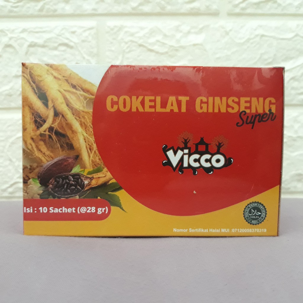 Jual PROMO COKELAT GINSENG Super Vicco - Cokelat Instan 1 Box Isi 10 ...