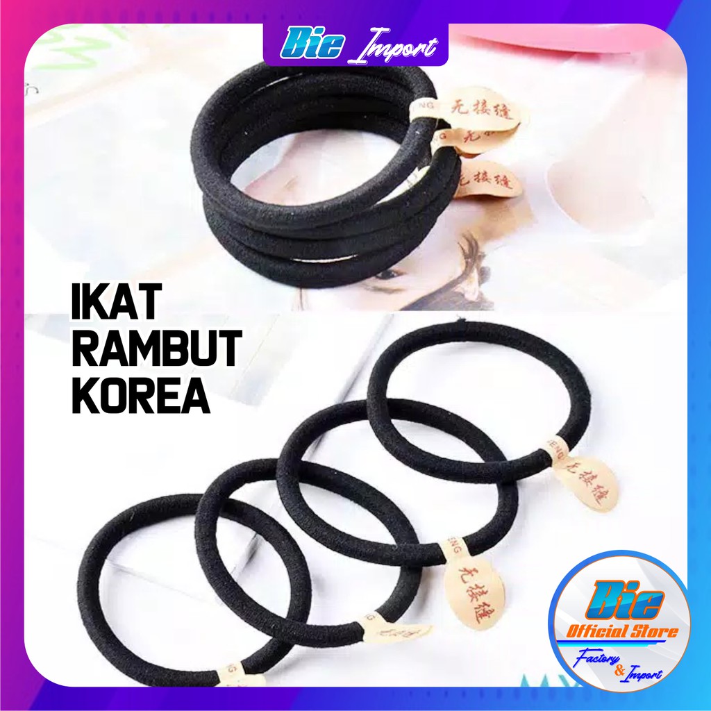 Jual Ikat Rambut Dewasa Polos Hitam Jumbo Elastis Korea Style Import ...