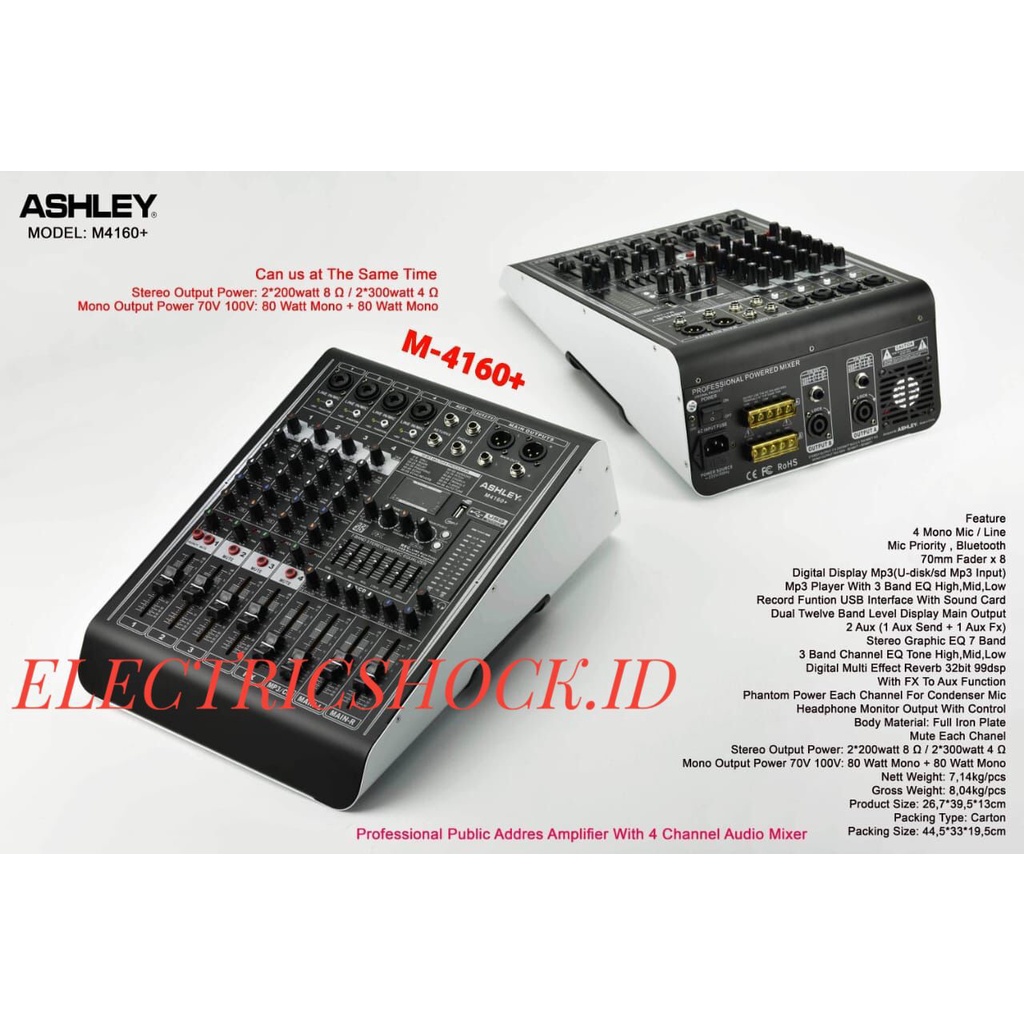 Jual POWER MIXER ASHLEY M4160+ / ASHLEY M 4160+ 4CHANNEL ORIGINAL ...