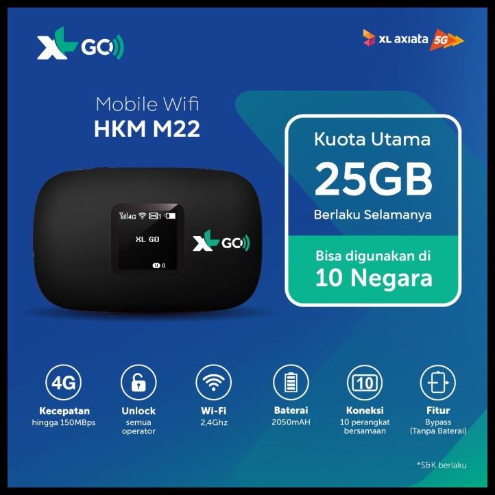 Jual Modem Wifi 4G Lte Mifi Xl Hkm M22 Unlock Free Kuota Resmi | Shopee ...