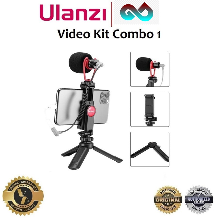 Jual ULANZI Video Kit Combo 1 Paket Vlog buat Vlogging Mic Tripod Holder | Shopee Indonesia