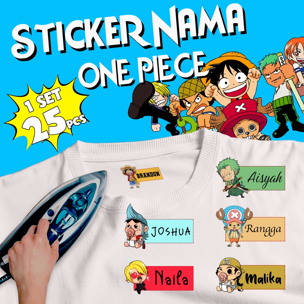 Jual STICKER NAMA ONE PIECE LABEL NAMA PESANTREN LUCU MURAH LABEL KAOS ...
