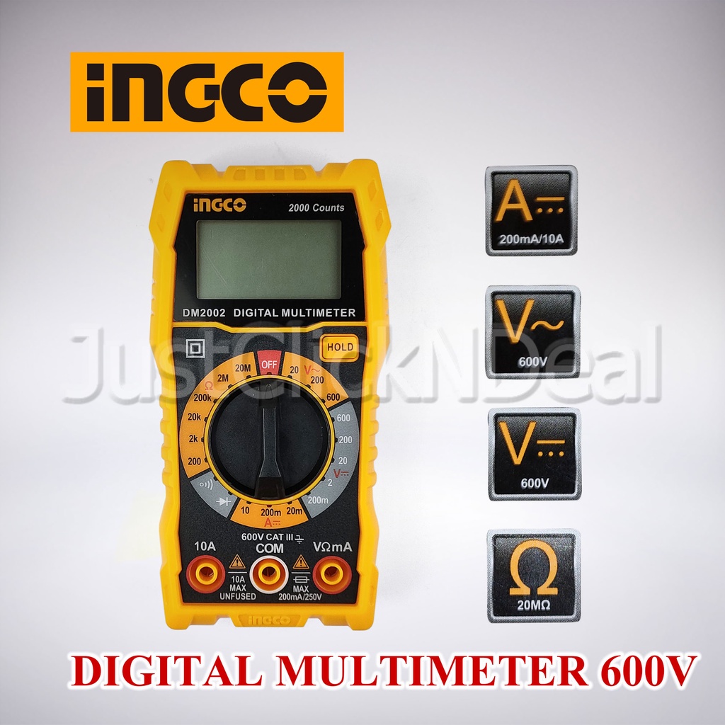 Jual Ingco Digital Multimeter 600V Multitester Voltmeter | Shopee Indonesia