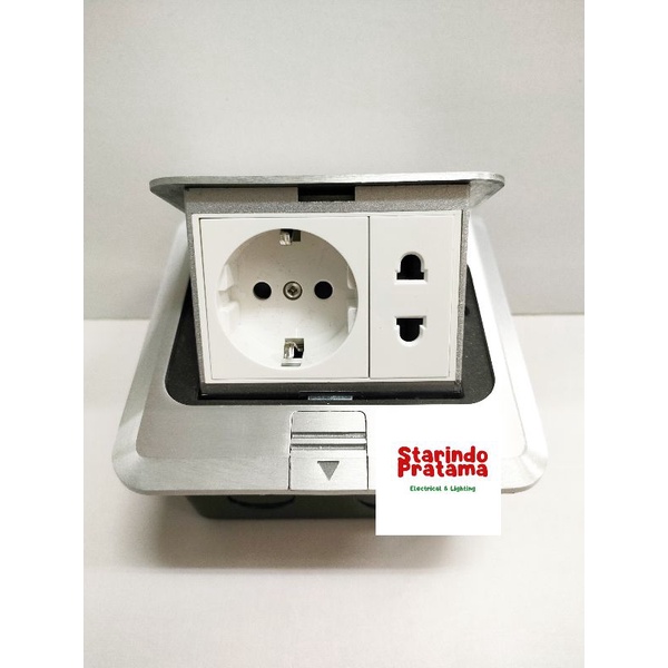Jual STOP KONTAK LANTAI TANAM ARDE + COLOKAN 2 PIN METAL | Shopee Indonesia