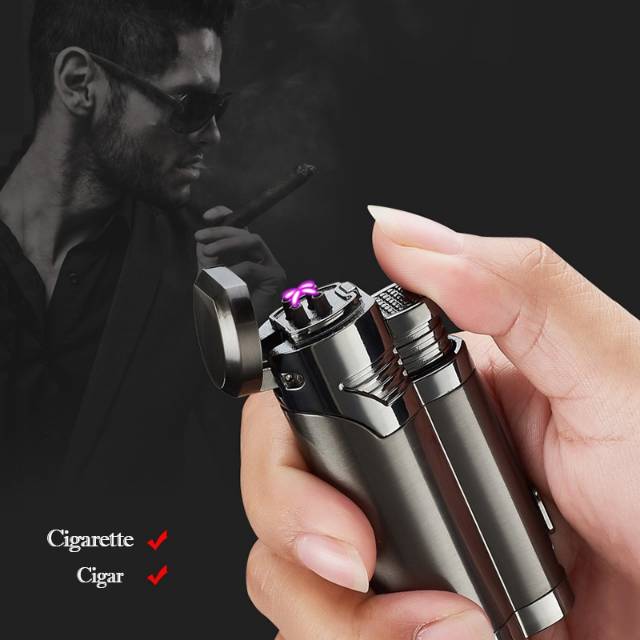 Jual Korek Api Elektrik Pulse Plasma Double Arc USB Lighter with Cigar ...