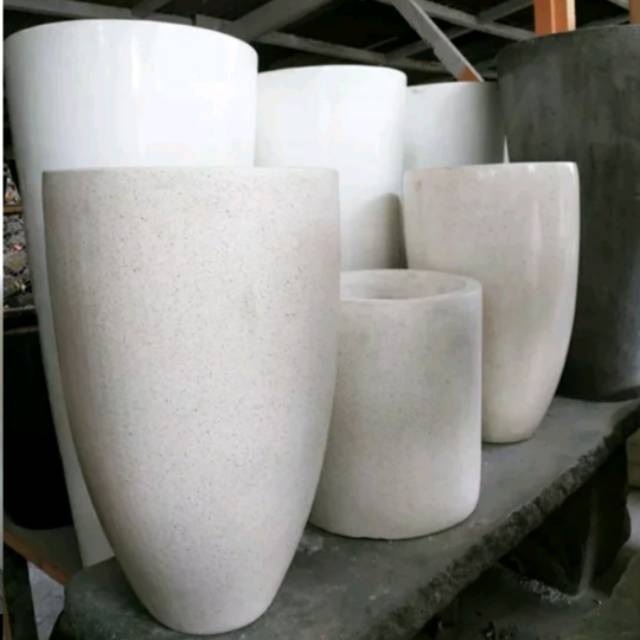Jual Pot tanaman atau bunga tipe Vas Terrazo Tinggi 50cm Diameter 35cm ...