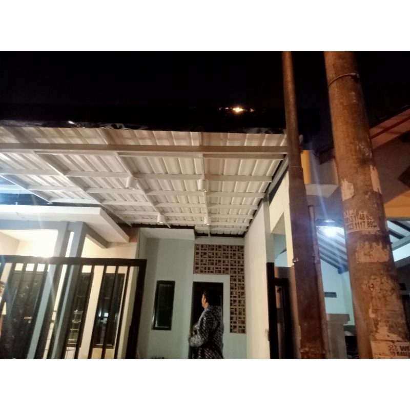 Jual kanopi baja ringan atap alderon rs cet putih all.in terpsang rapi ...