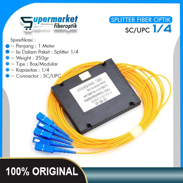 Jual Passive Splitter 1-4 SC UPC Modular Besar Fiber Optic | Shopee ...