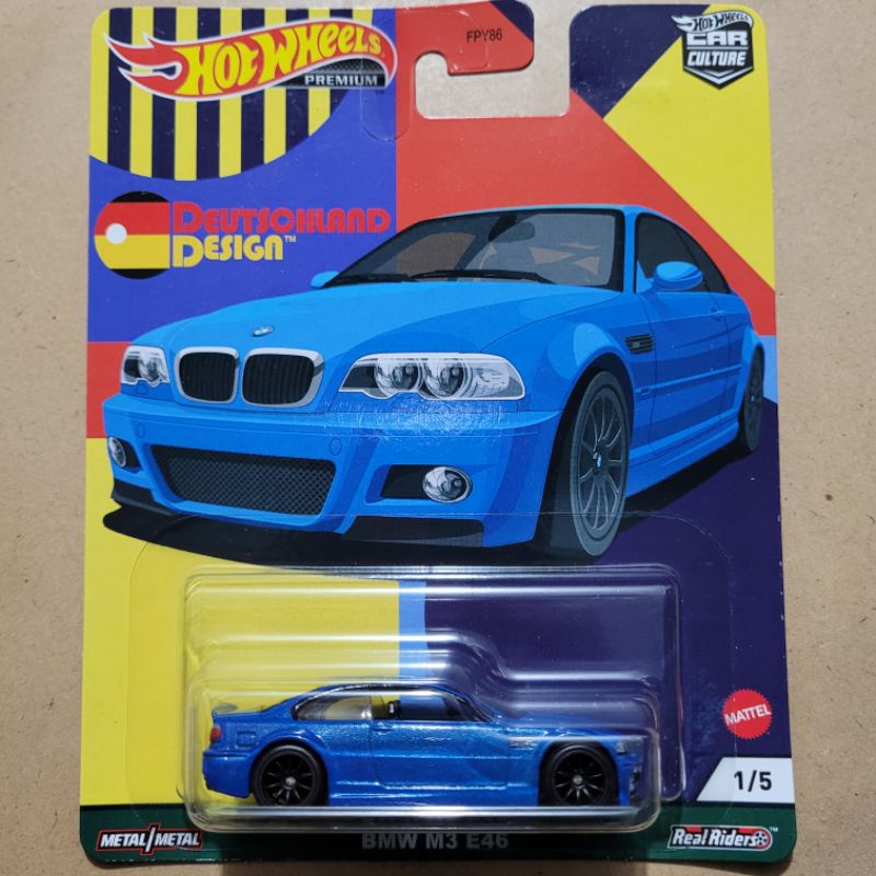 Hot Wheels Premium 2021 BMW M3 E46 Deutschland Design, Scala 1/64, Blu ...