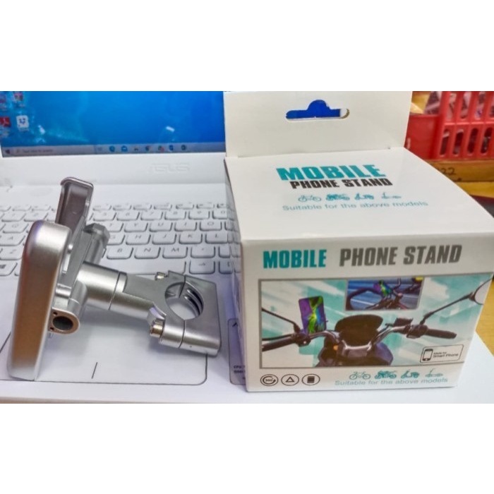 Jual Holder Phone Motor HM-12 Stand Hp Universal Spion Handphone Stand ...