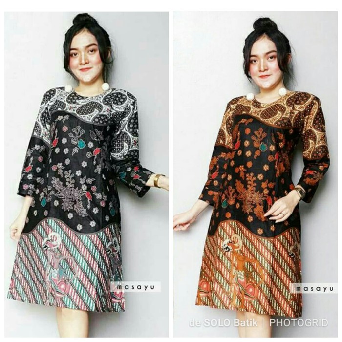 Jual TUNIK BATIK SOLO MODERN DRESS . BAJU HIJAB BATIK SOLO KLASIK ...