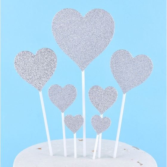 Jual Topper Bintang Star Love Heart Gliter Glitter Holo Mengkilat kue cake birthday ulangtahun ...