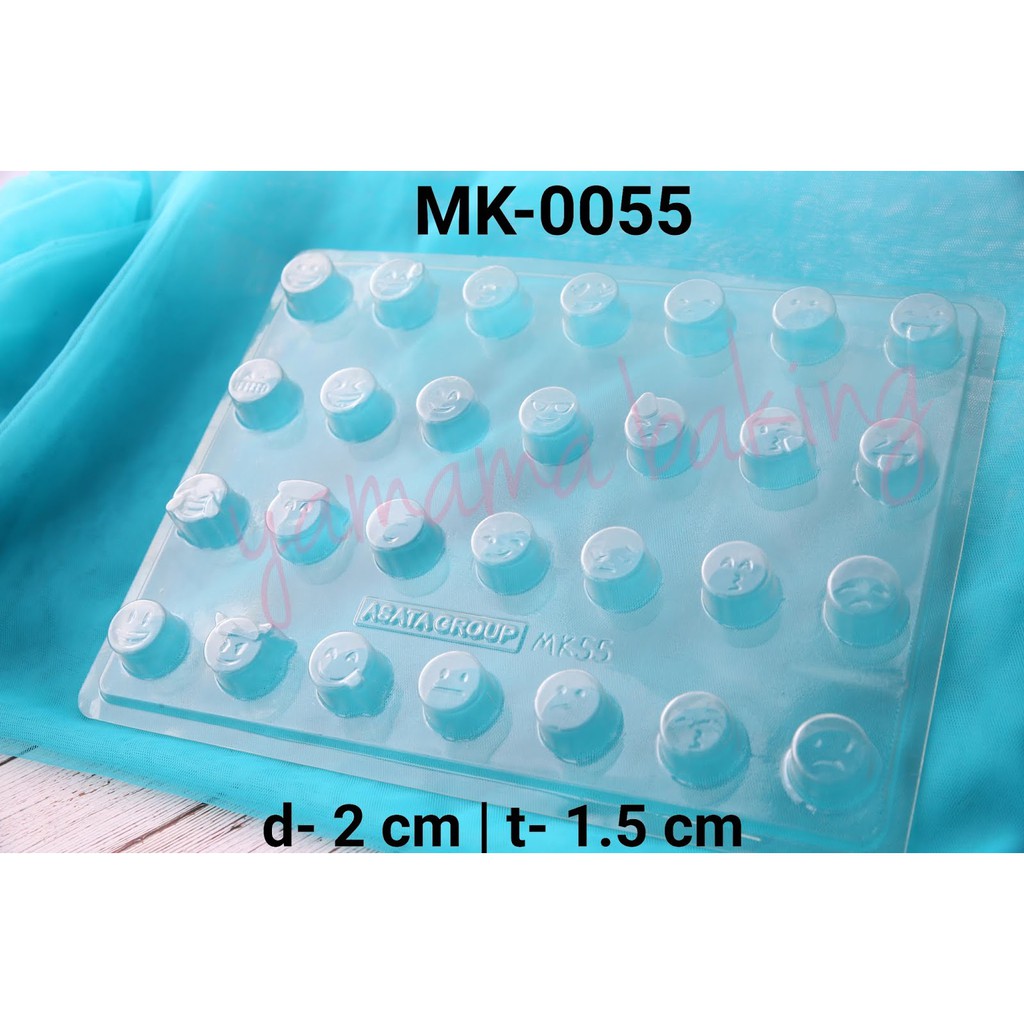 Jual MK-0055 Cetakan mika coklat fondant puding emoji truffle box ...